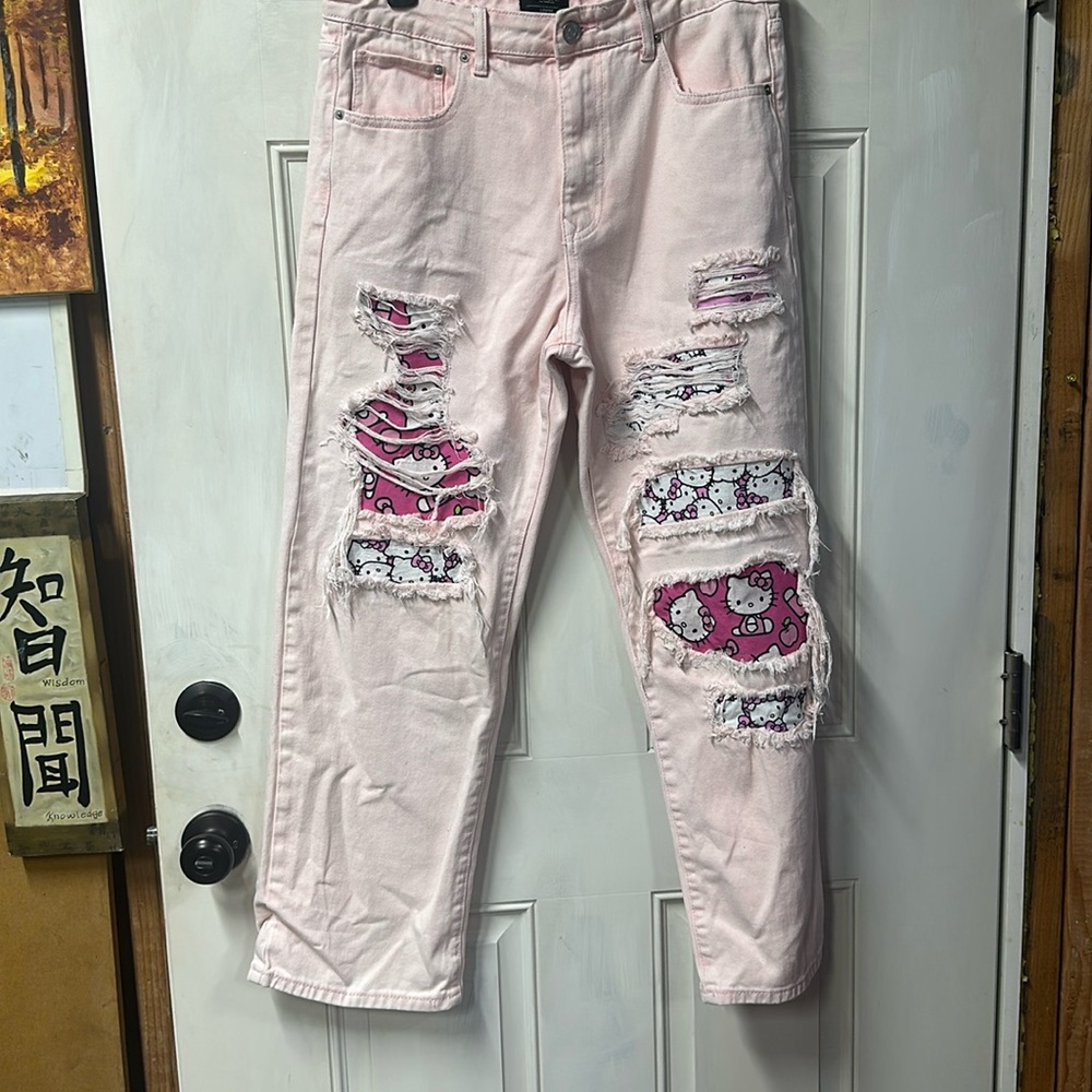 Size 13/14 Hello Kitty Pink Loose Fit Forever 21 Jeans - Gem